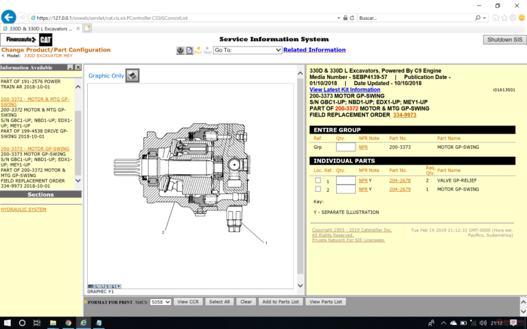 Caterpillar Service Information System (CAT SIS) 3D 7.2021 Release ...