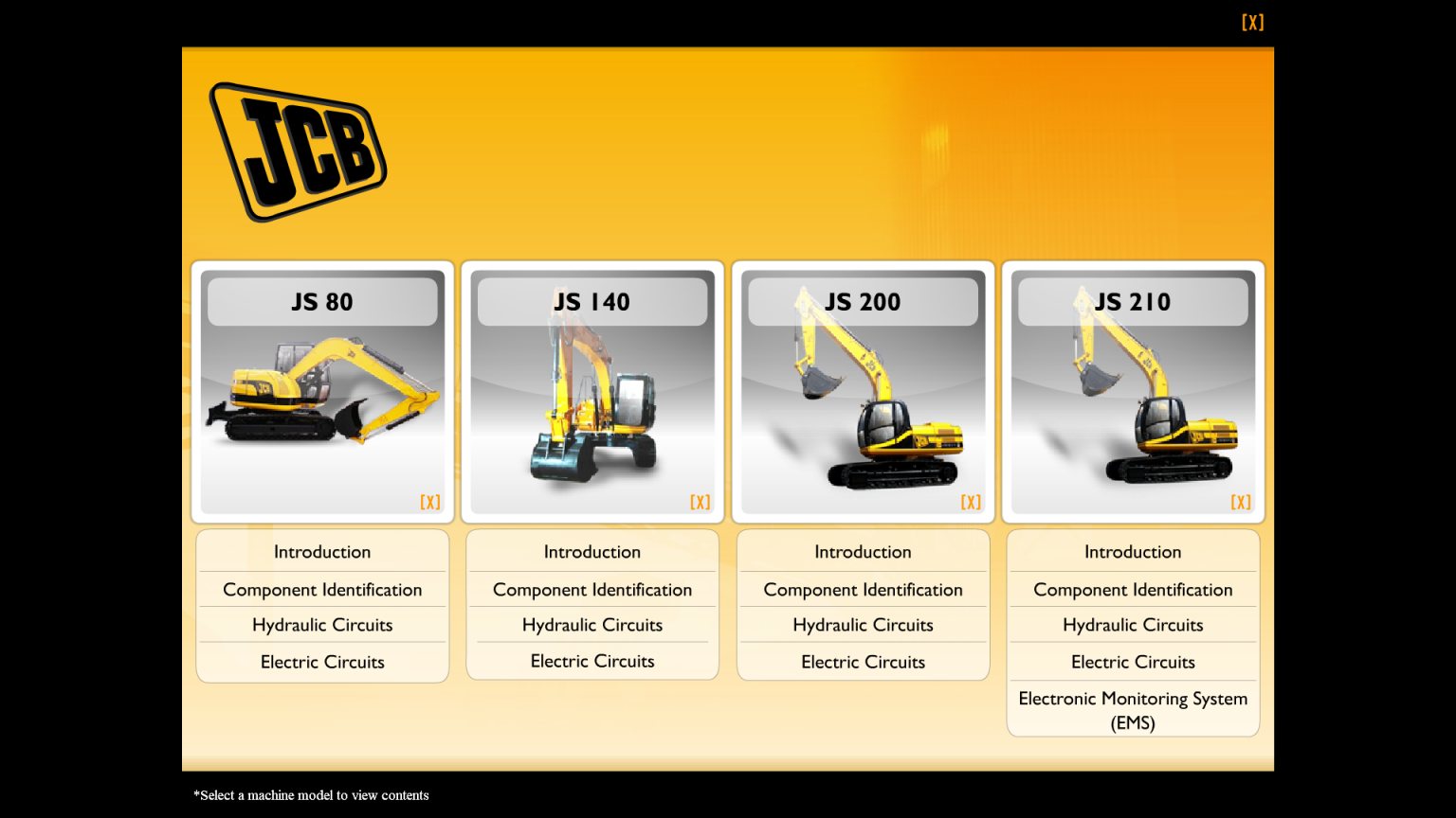 JCB Hydraulic Excavator JS 80/I40/200/210 Series Animation System For ...