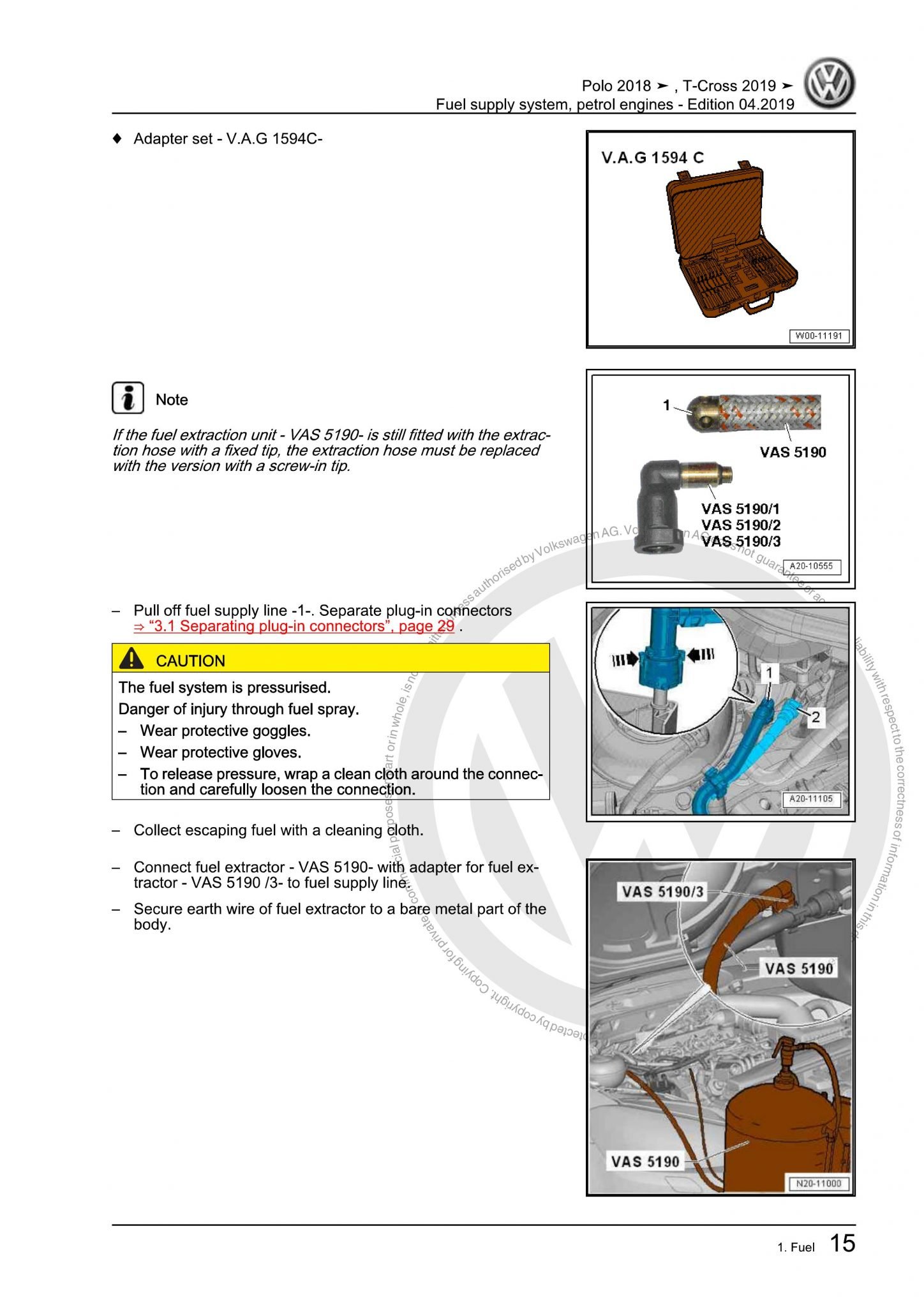 VW Petrol Engines Fuel Supply System OEM Workshop Manual | OBDTotal