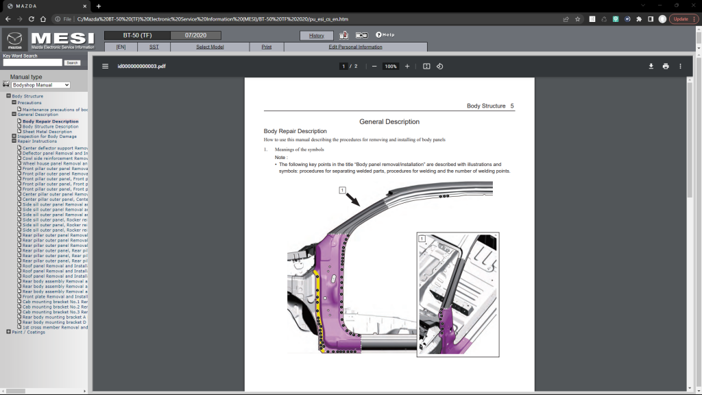 Mazda BT-50 (TF) Electronic Service Information (MESI) - OBDTotal