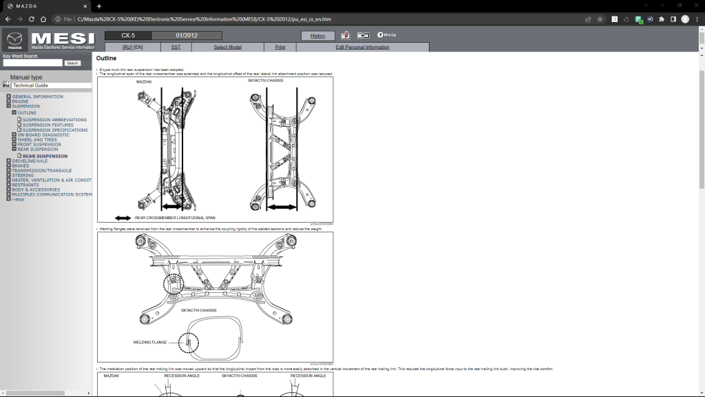Mazda CX-5 (KE) Electronic Service Information (MESI) - OBDTotal