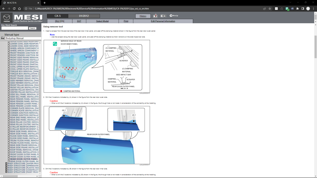 Mazda CX-5 (KE) Electronic Service Information (MESI) - OBDTotal