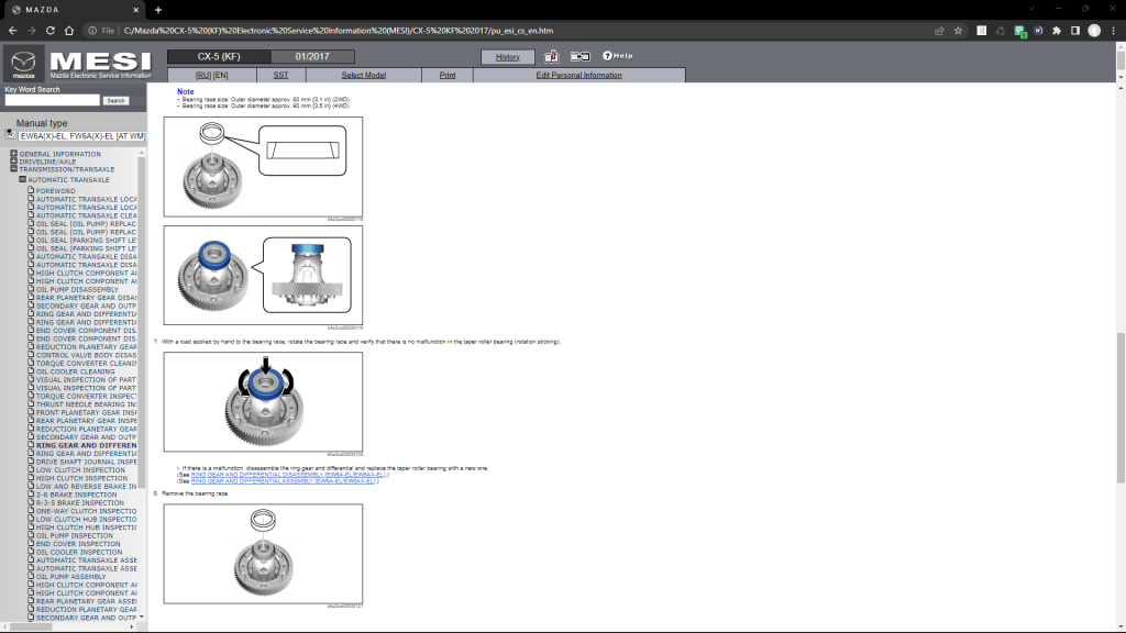 Mazda CX-5 (KF) Electronic Service Information (MESI) - OBDTotal