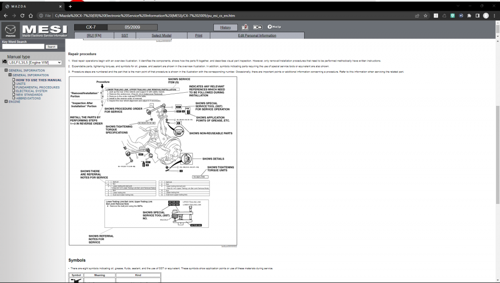 Mazda CX-7 (ER) Electronic Service Information (MESI) - OBDTotal