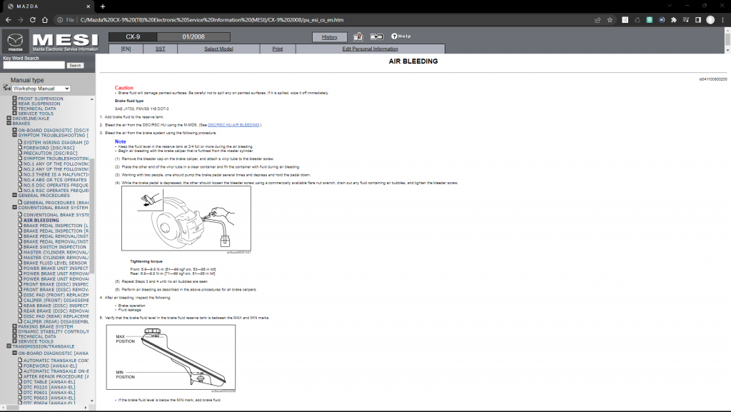 Mazda CX-9 (TB) Electronic Service Information (MESI) - OBDTotal