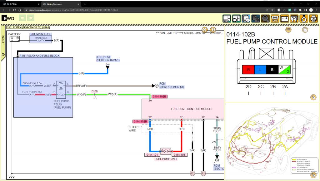 Mazda CX-9 (TC) Electronic Service Information (MESI) | OBDTotal