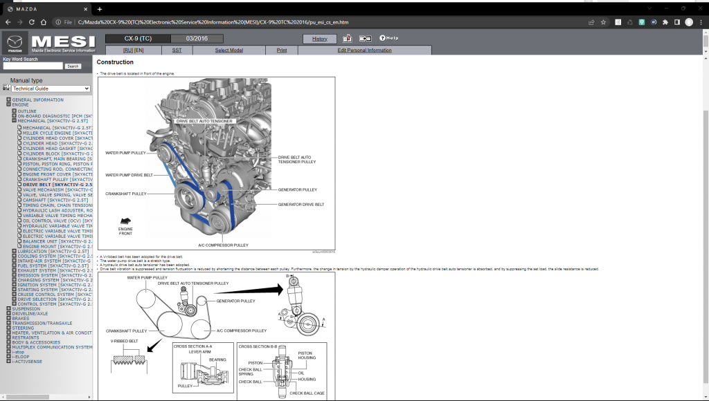 Mazda CX-9 (TC) Electronic Service Information (MESI) - OBDTotal