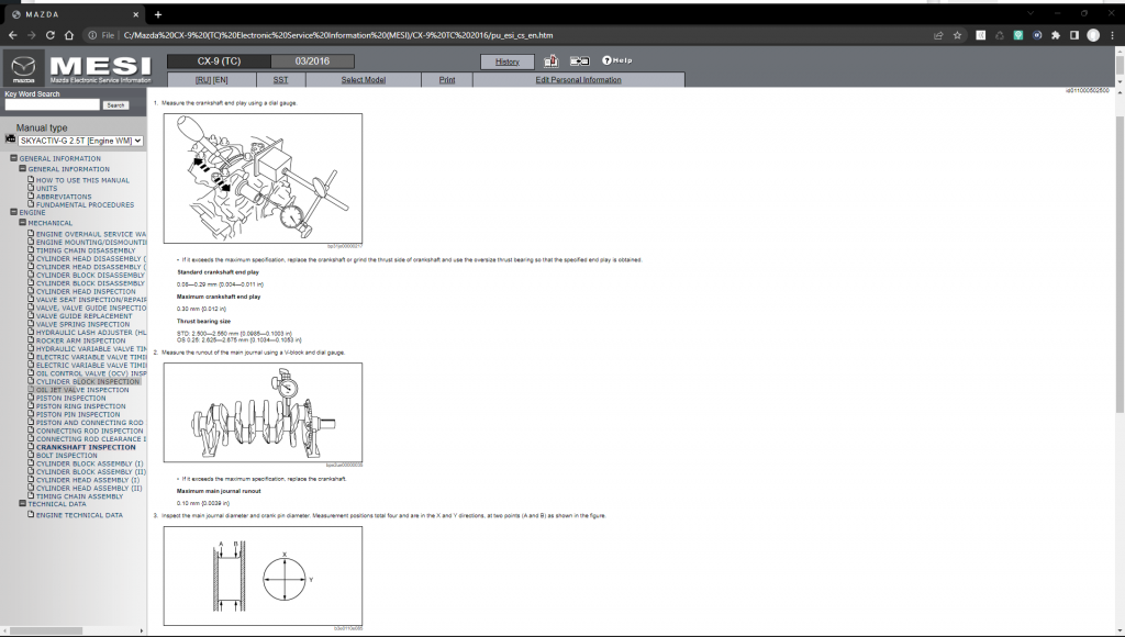 Mazda CX-9 (TC) Electronic Service Information (MESI) - OBDTotal