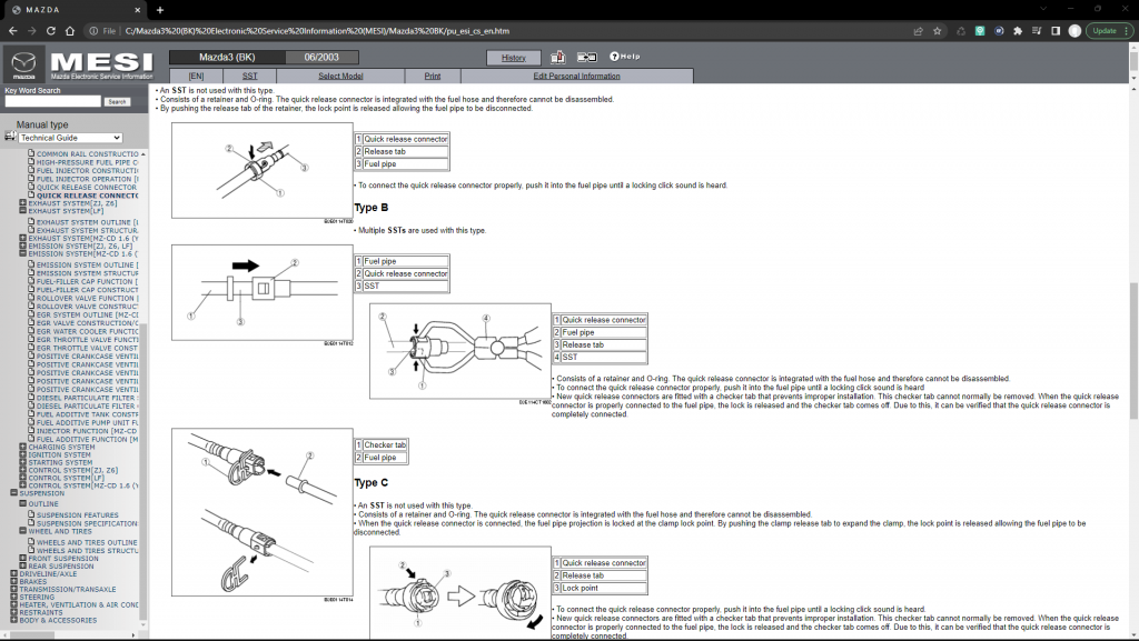 Mazda3 (BK) Electronic Service Information (MESI) - OBDTotal
