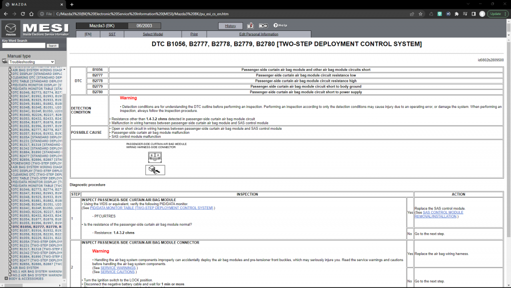Mazda3 (BK) Electronic Service Information (MESI) - OBDTotal