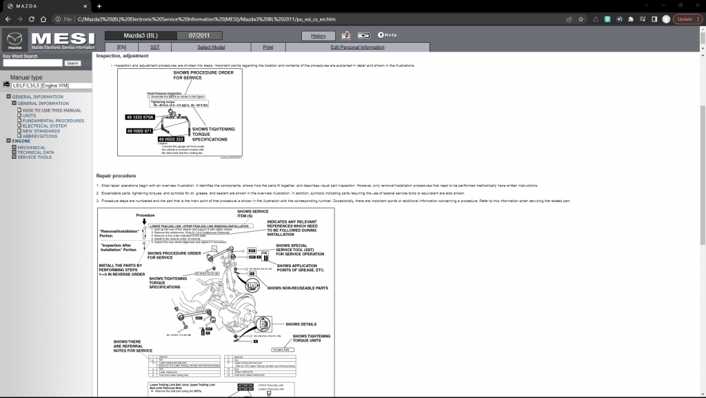 Mazda3 (BL) Electronic Service Information (MESI) - OBDTotal