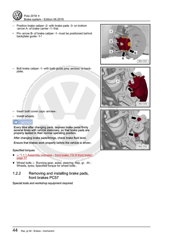 VW Polo Brake System OEM Workshop Manual | OBDTotal